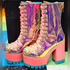 Dolls Kill | Shoes | Nib Poisonous Vixen Snake Platform Boots Club Exx ...